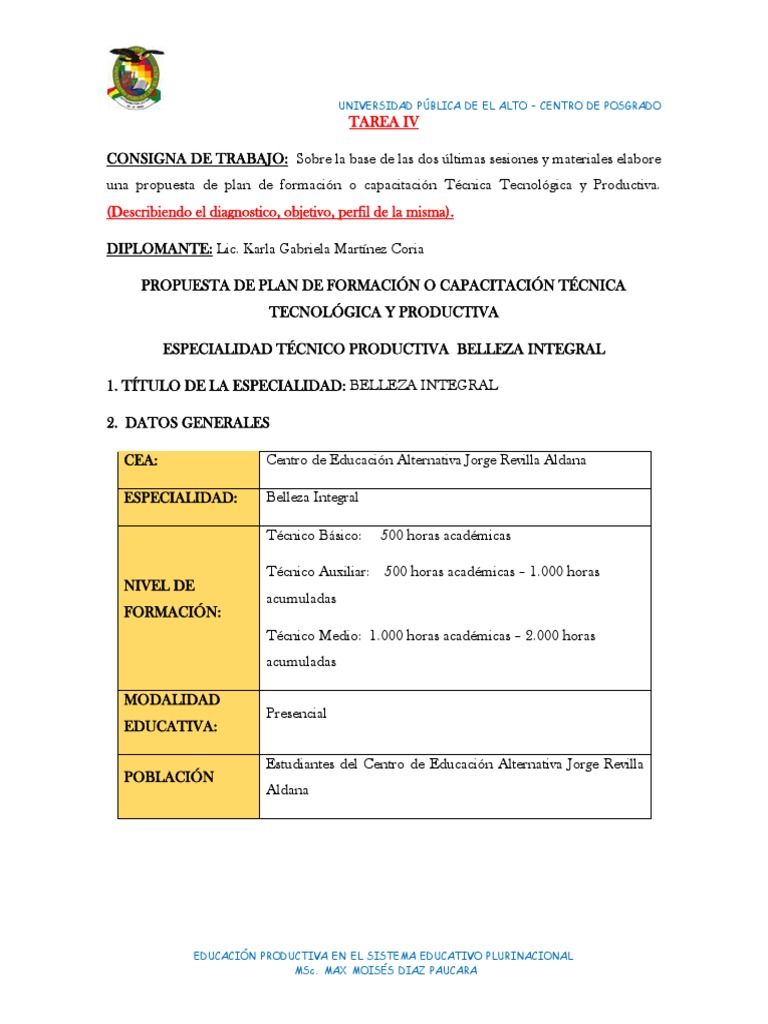 Plan de Formación en Belleza Integral | PDF