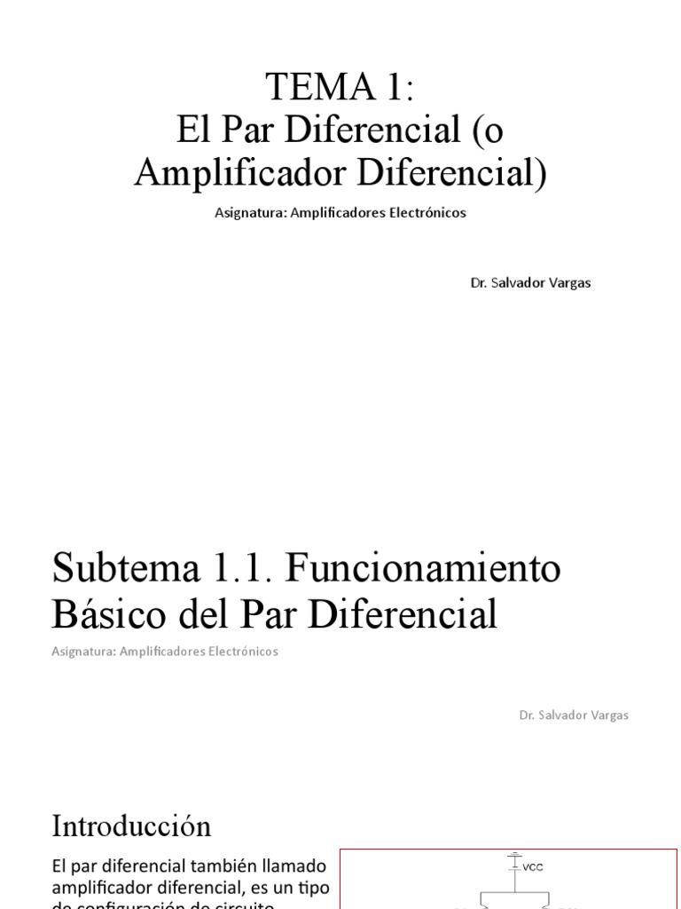 Funcionamiento del Par Diferencial | PDF