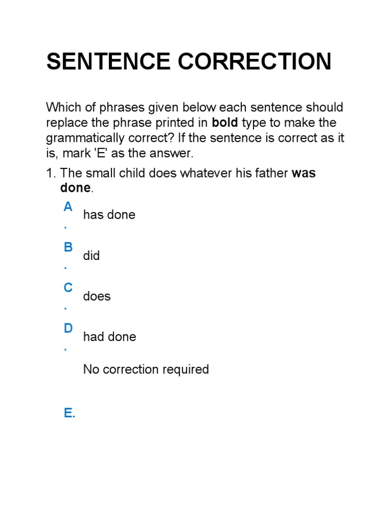 Sentence Correction | PDF | Phrase