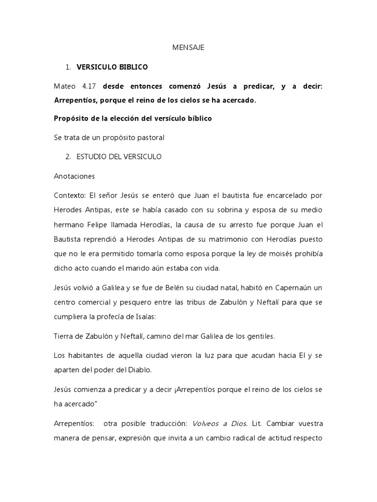 Arrepentios Porque El Reino de Los Cielos Se Ha Acercado | PDF | Jesús ...