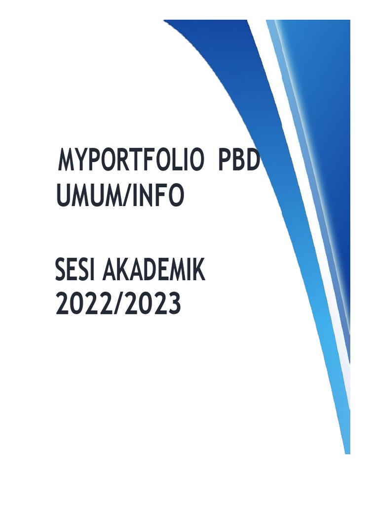 Myportfolio Pengurusan PBD | PDF