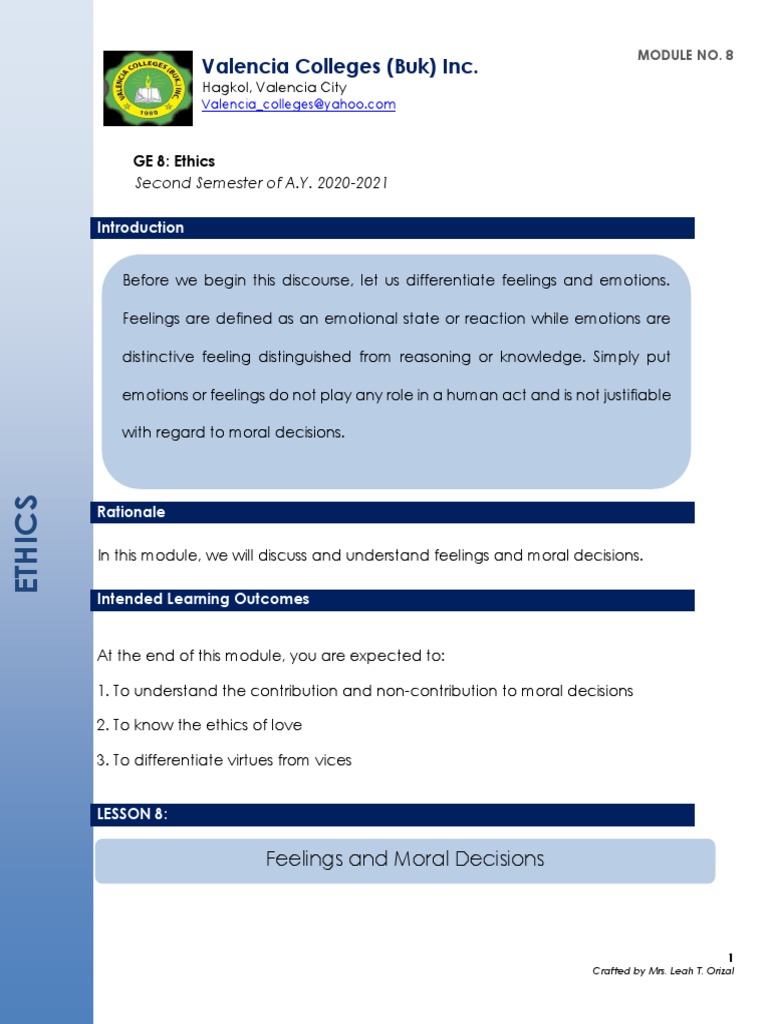 Ethics - Module 8 | PDF