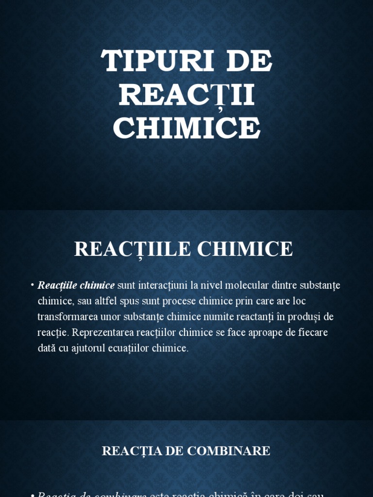 Tipuri de Reacții Chimice | PDF