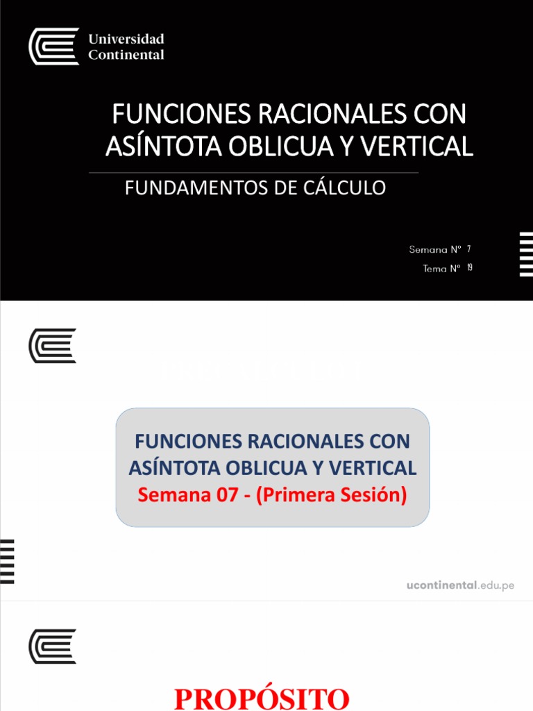 Sem 4 - Sesión 3 - Función Racional Con Asíntota Oblicua | PDF