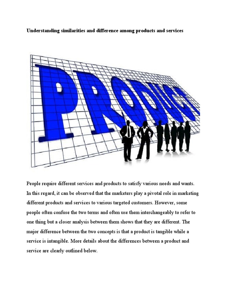 Understanding Similarities and Difference Among Products and Services | PDF