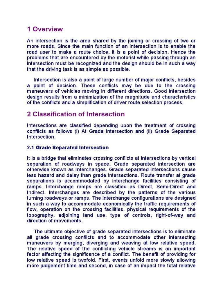 Types of Interchanges Notes | PDF | Interchange (Road) | Traffic