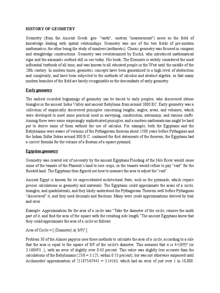 History of Geometry | PDF