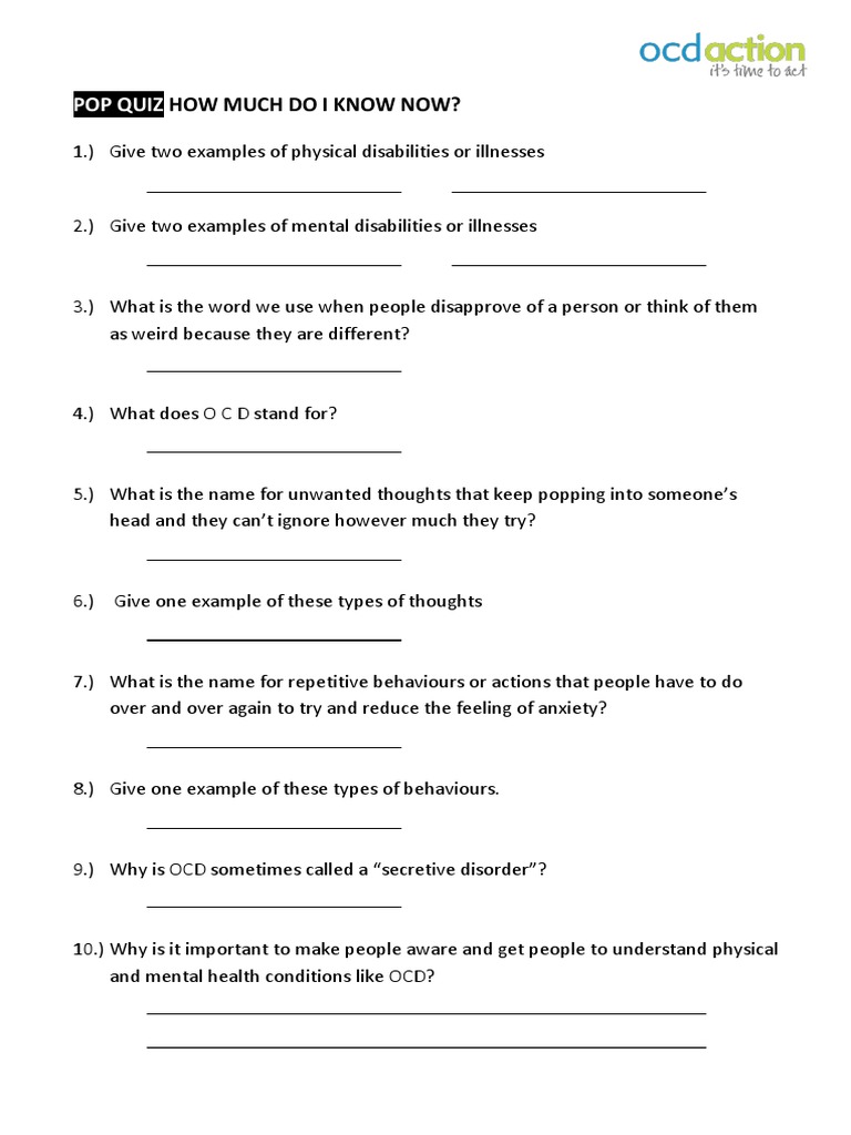 Lesson Plan OCD | PDF