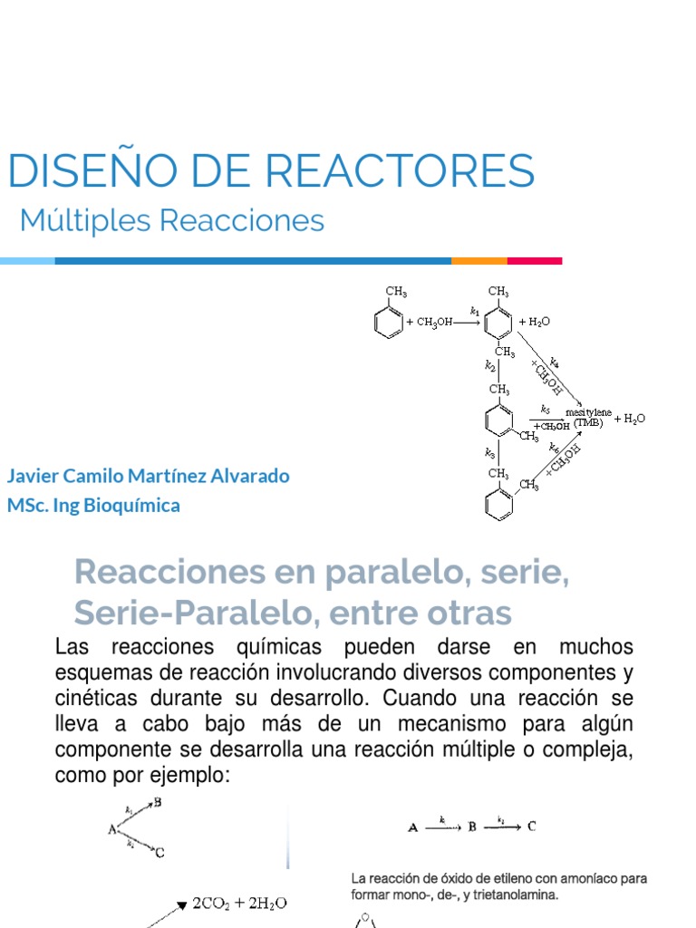 8 Tema-Selectividad Y Rendimiento | PDF | Reactor Quimico | Química Física