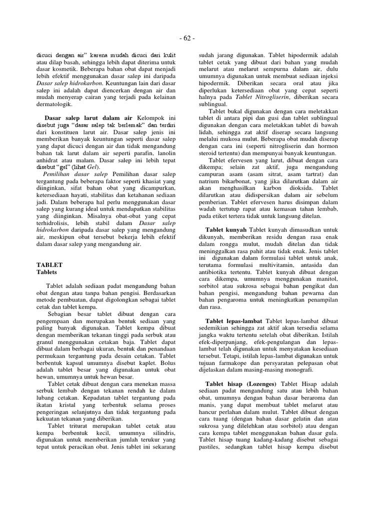 Fi Vi 2020 - 03 Sediaan Umum - Tablet | PDF