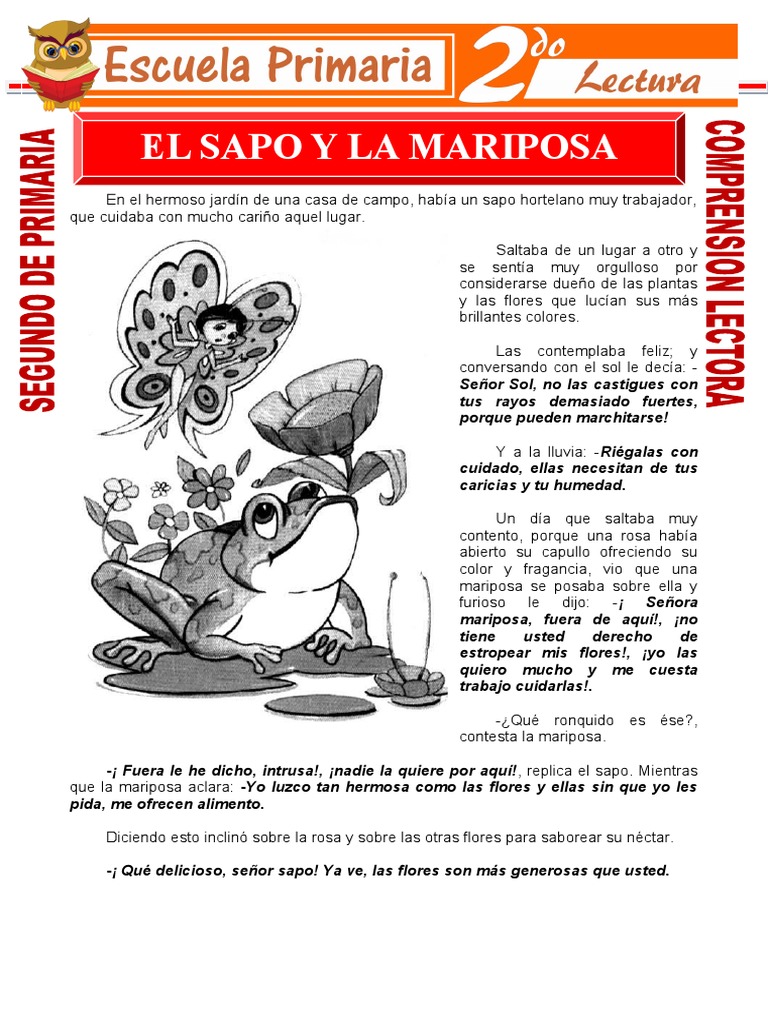 El Sapo y La Mariposa para Segundo de Primaria | PDF | Apicultor