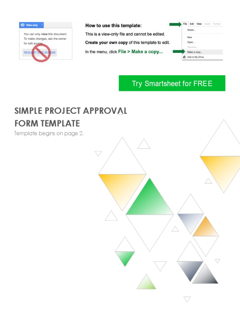 IC Simple Project Approval Form Template - Google - Doc | PDF