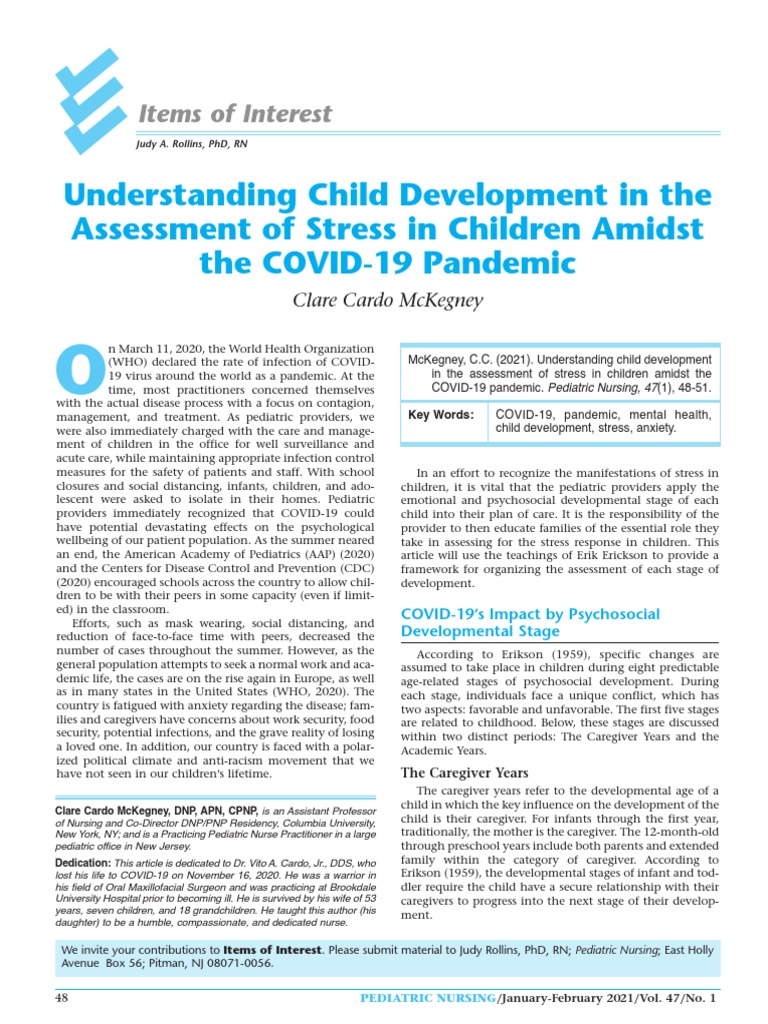 Understanding Child Development in The Assessment of Stress in Children ...