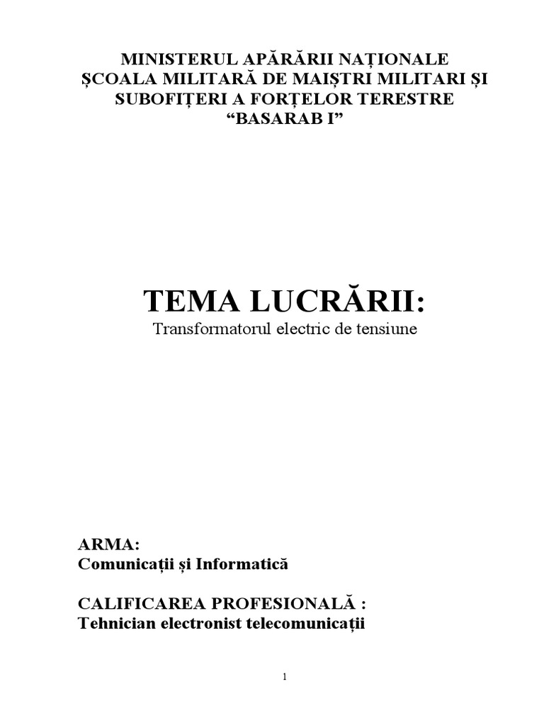 Transformatorul Electric de Tensiune | PDF