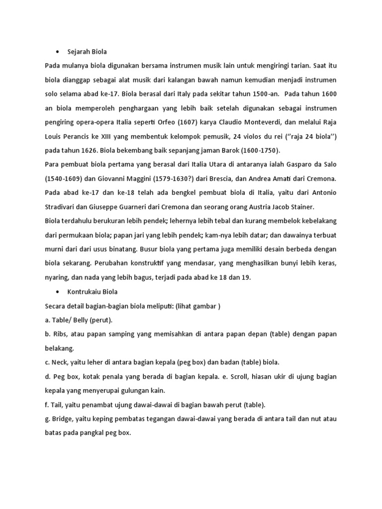 Sejarah Biola | PDF | Seni