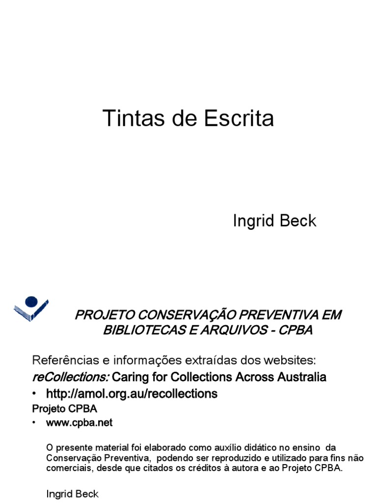 As Tintas Da Escrita | PDF