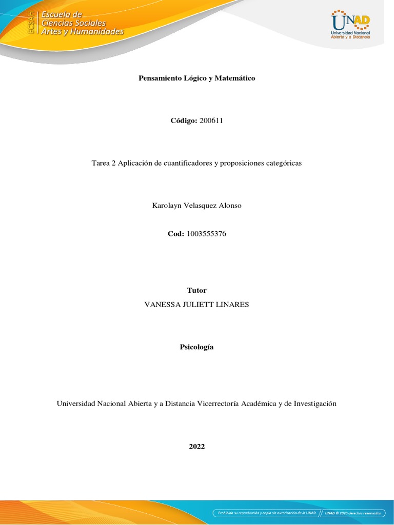 Aplicación de Cuantificadores y Proposiciones Categóricas - Karolayn - Velasquez. | PDF ...