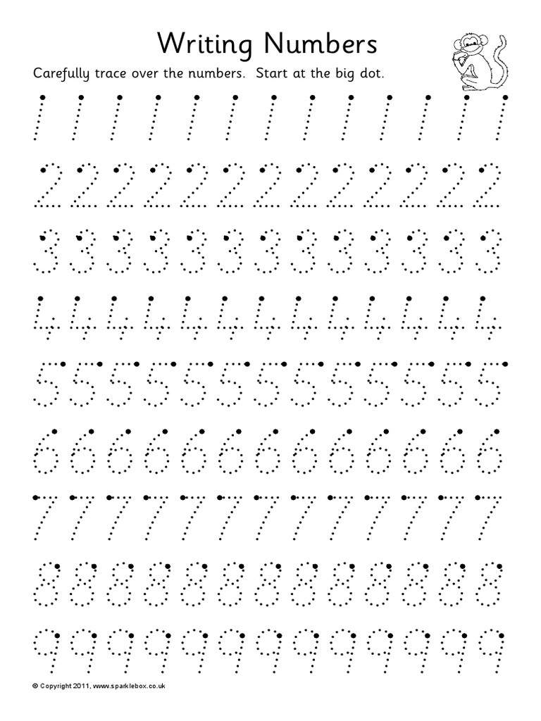 Writing Numbers Worksheets | PDF