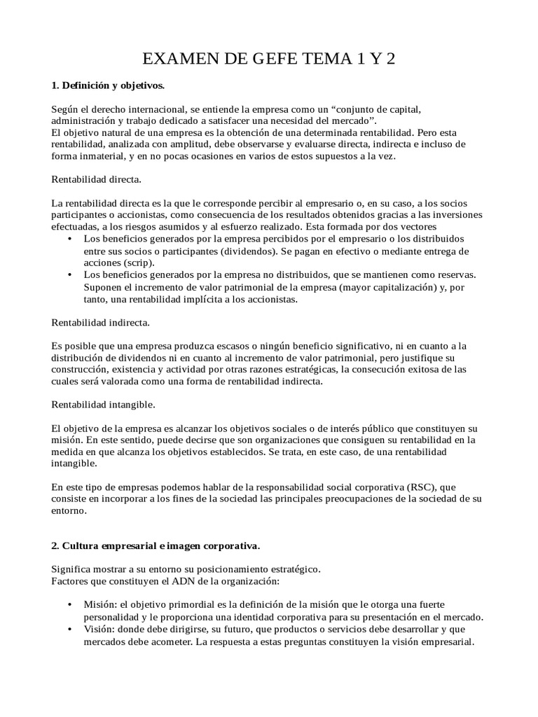 Examen de Gefe Tema 1 y 2 Mio | PDF