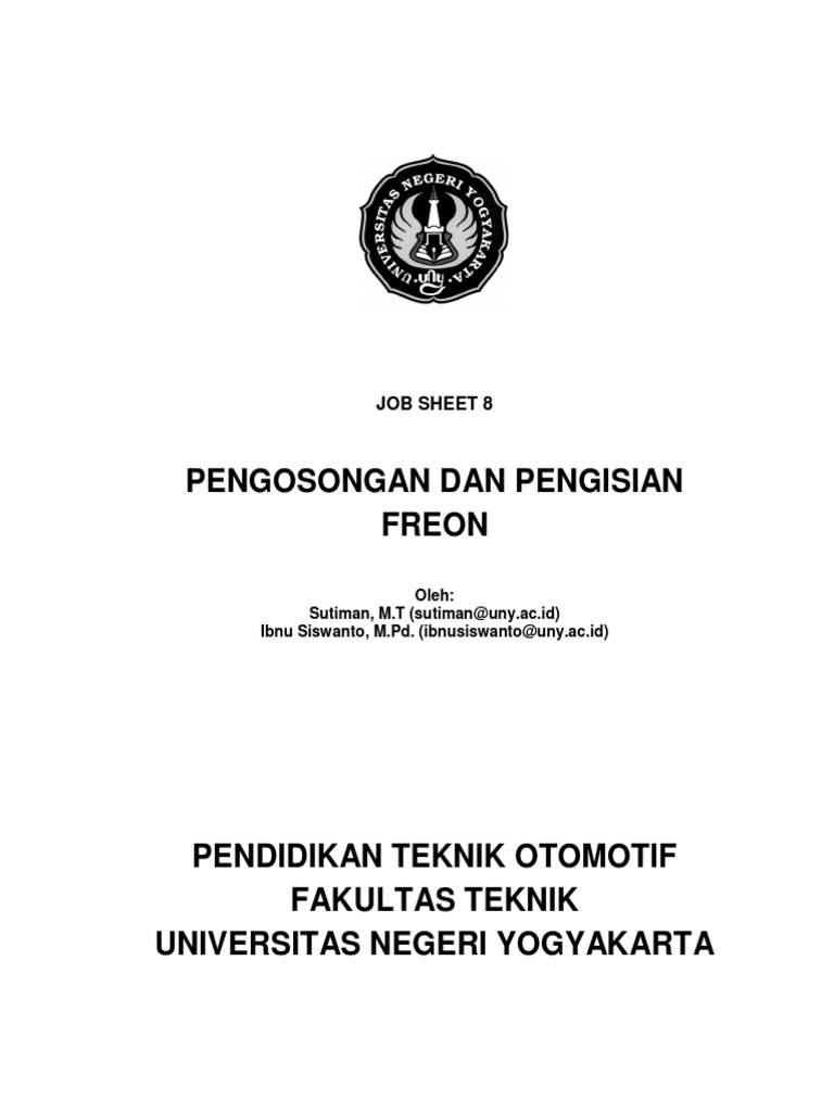 Job+sheet+8 +Pengosongan+dan+Pengisian+Freon+1 | PDF