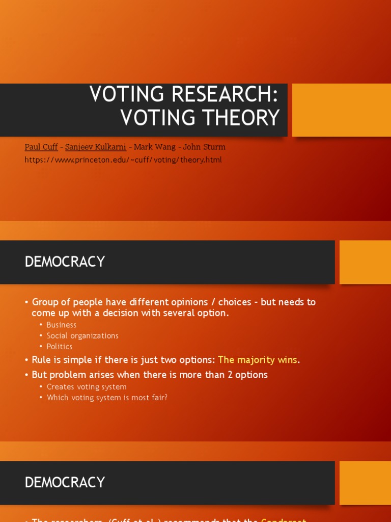 Voting Research - Voting Theories | PDF | Career & Growth | Politics