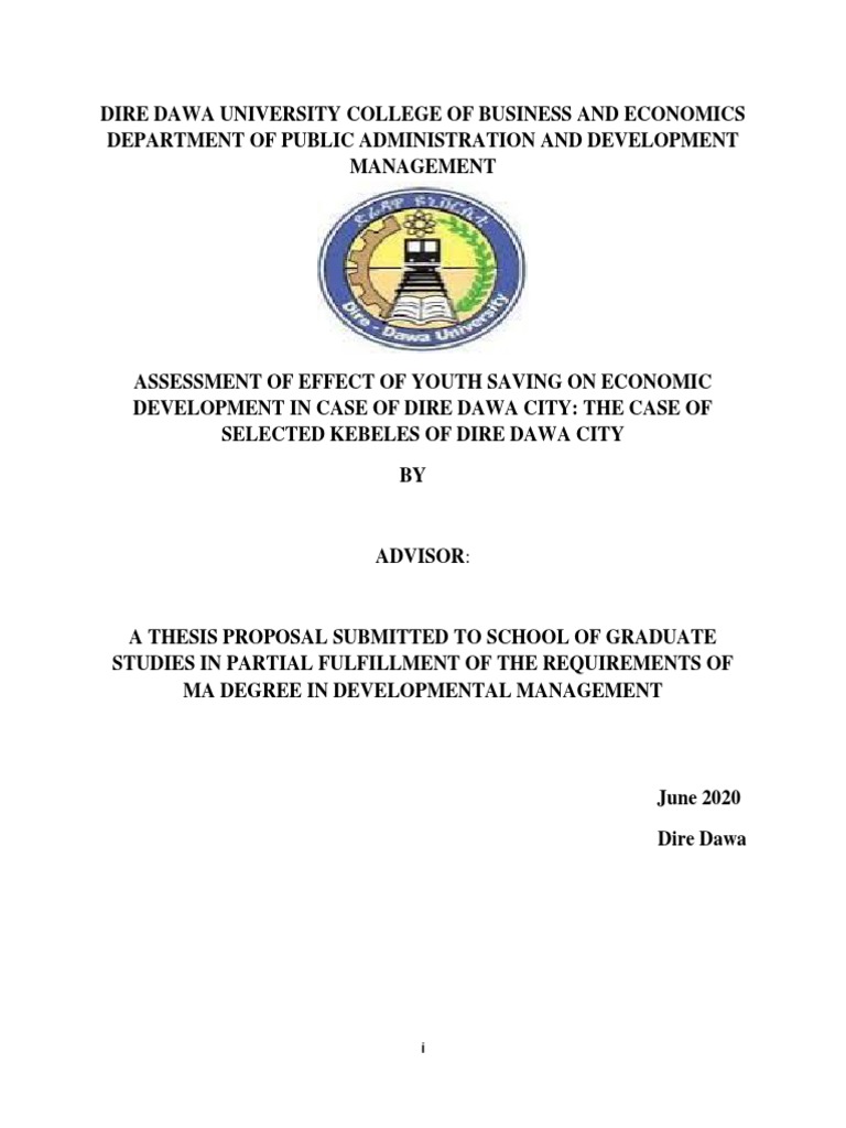 Assessing the Impact of Youth Savings on Economic Development in Dire ...