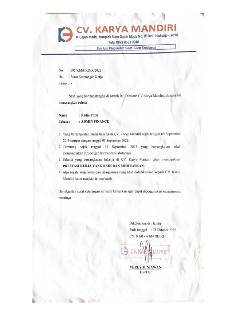 Cv. Karya Mandiri | PDF