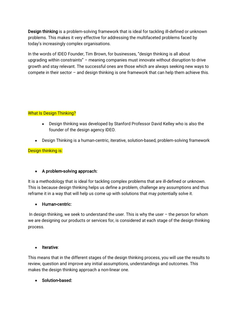 Design Thinking-Unit1 | PDF | Design Thinking | Design