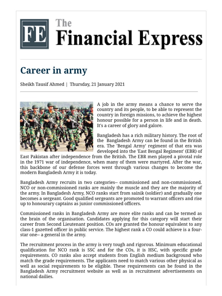 Career in Army | PDF