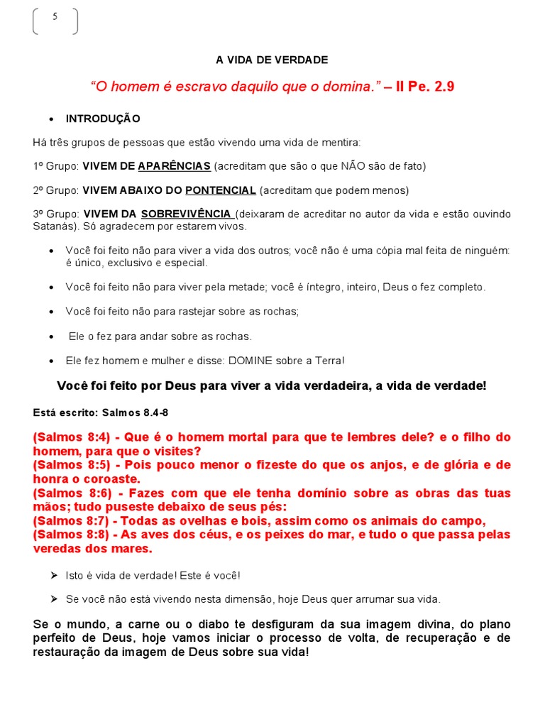 Estudo 7 A Vidad e Verdade | PDF | Pecado | Jesus