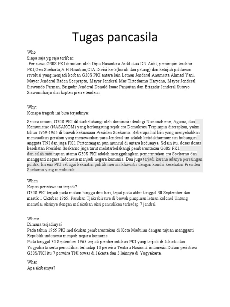 Tugas Pancasila G30SPKI | PDF