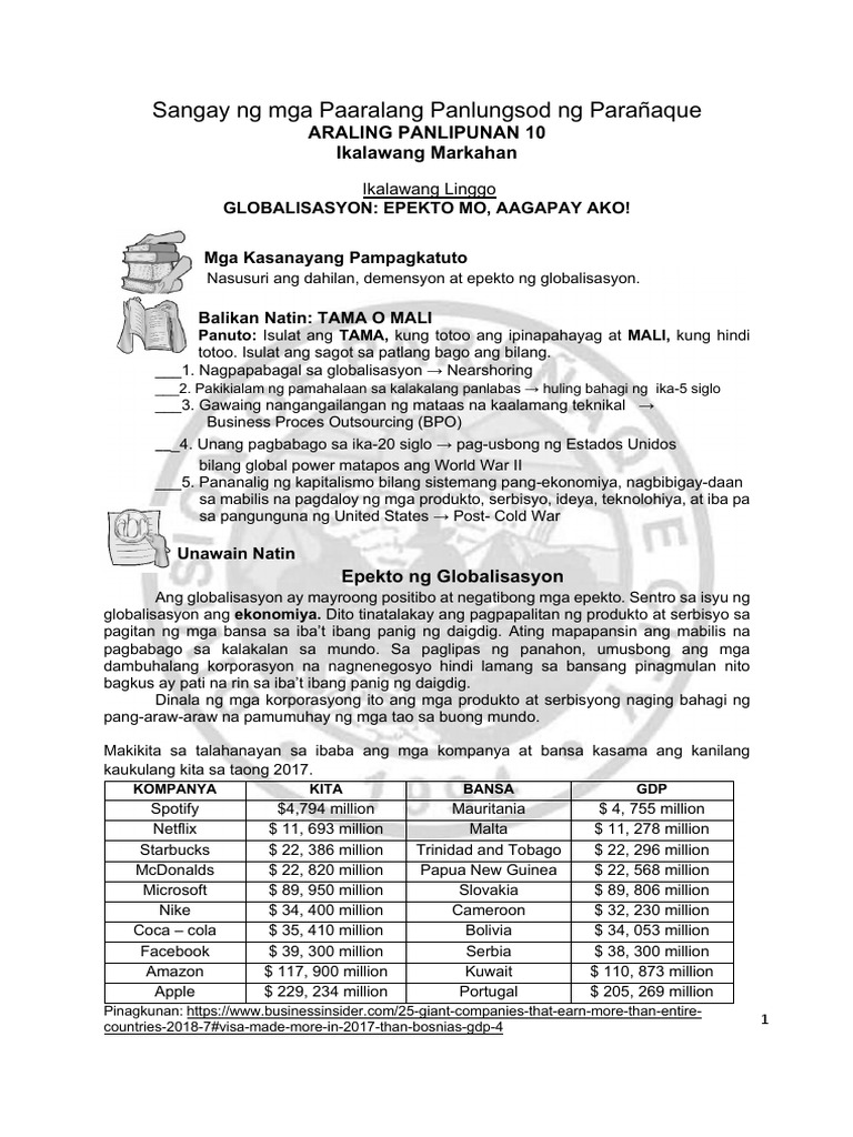 AP Grade10 Quarter2 Module Week2 | PDF