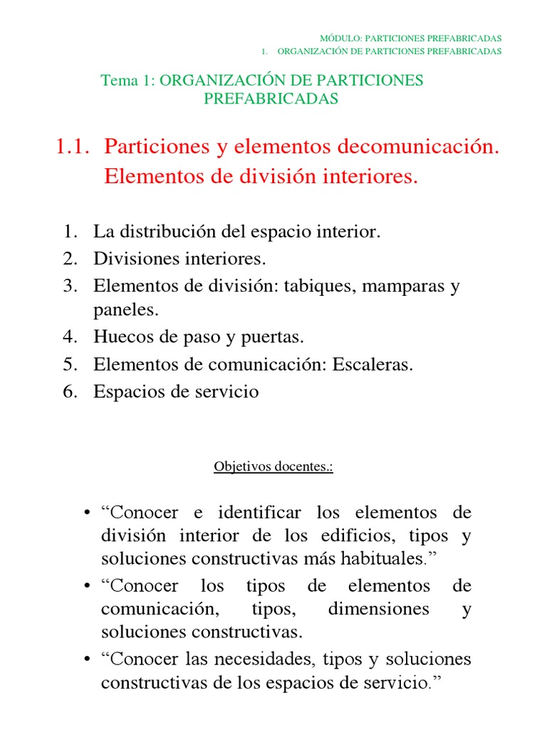 01.2 - Particiones - Definiciones y Tipos | PDF | Materiales de construcción | Construyendo ...