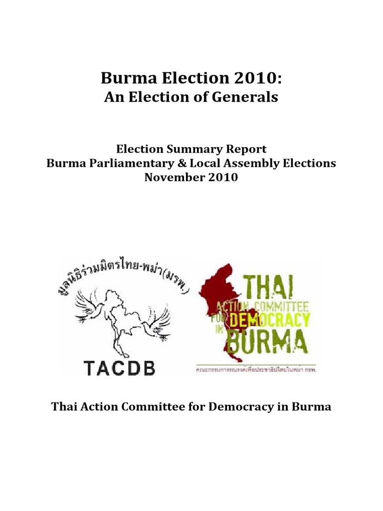 Burma Summary Report - General Elections ANFREL - 2010 | PDF