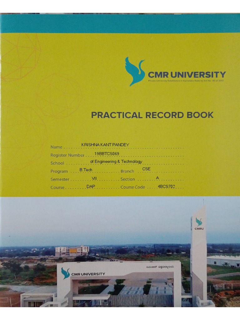 19BBTCS069 KrishnaKantPandey DAP Lab Record | PDF | Regular Expression ...