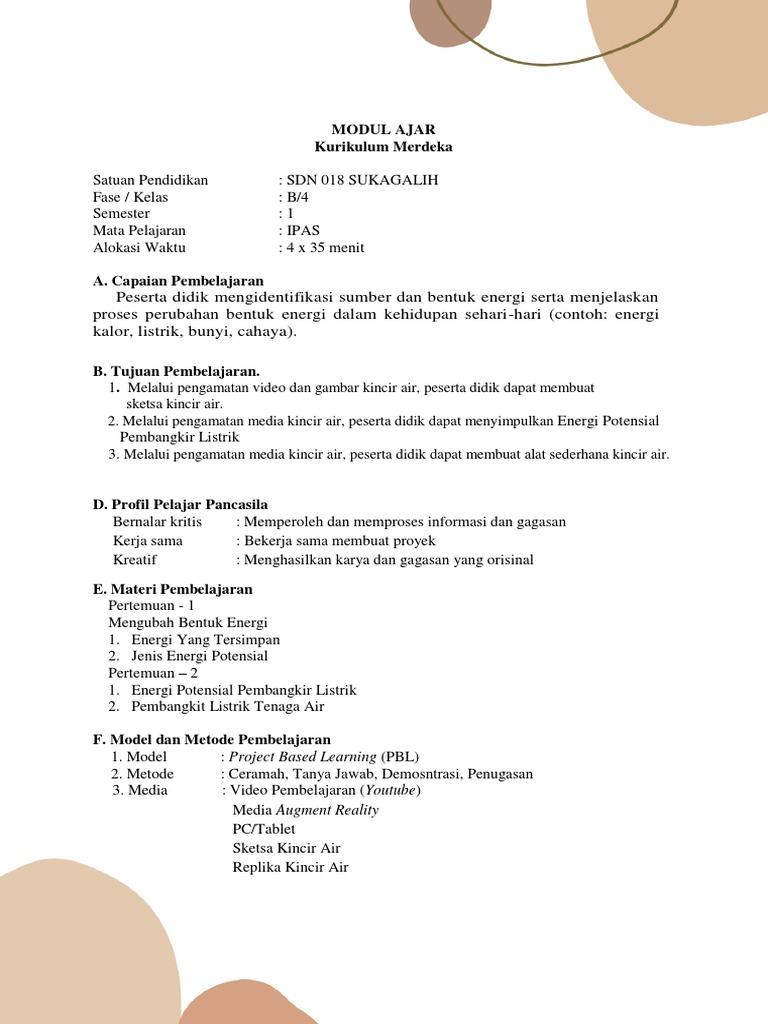 Modul Ajar Ipas PJBL | PDF