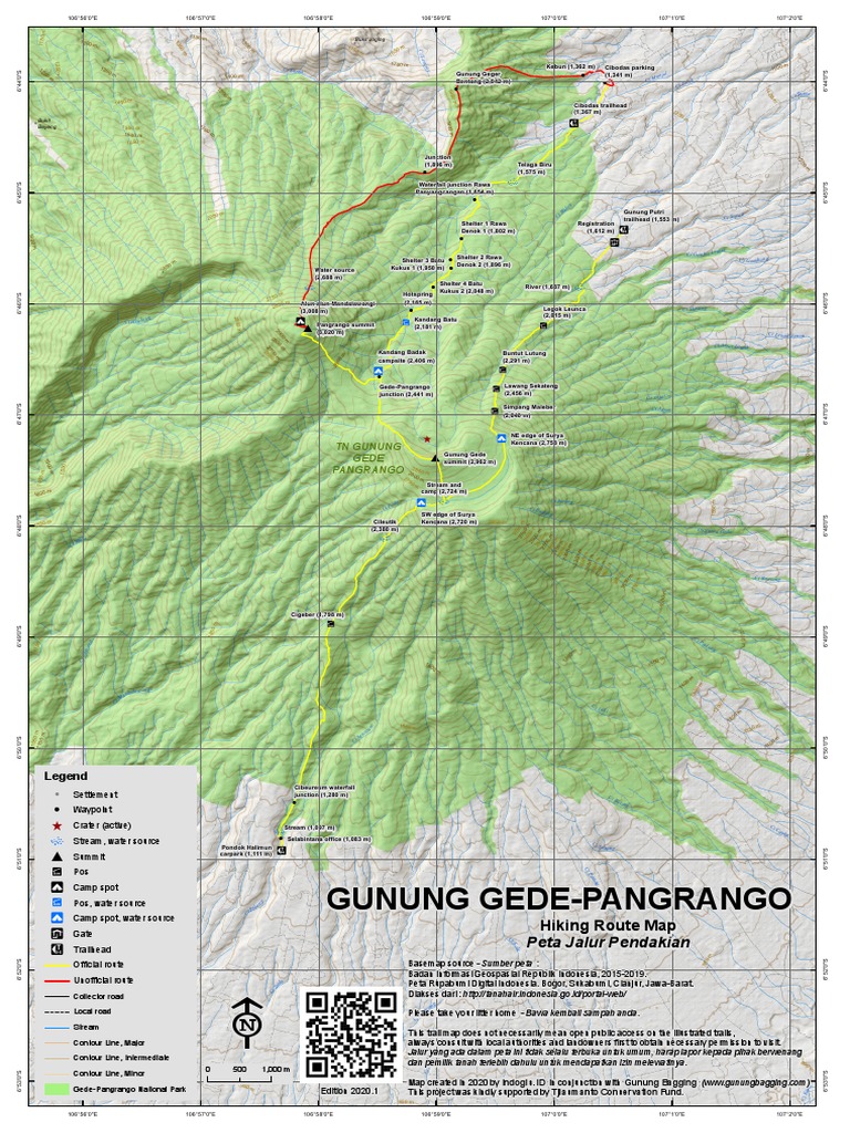Peta Jalur Pendakian Gunung Gede Pangrango | PDF