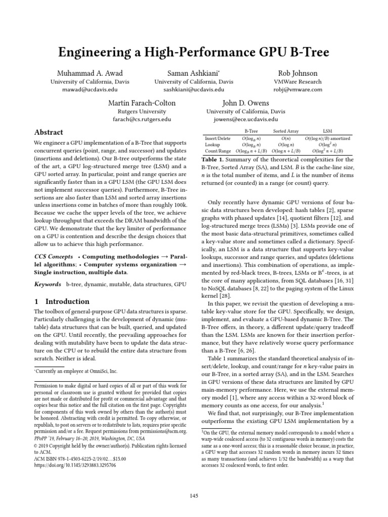 Engineering A High-Performance GPU B-Tree | PDF | Information Retrieval ...