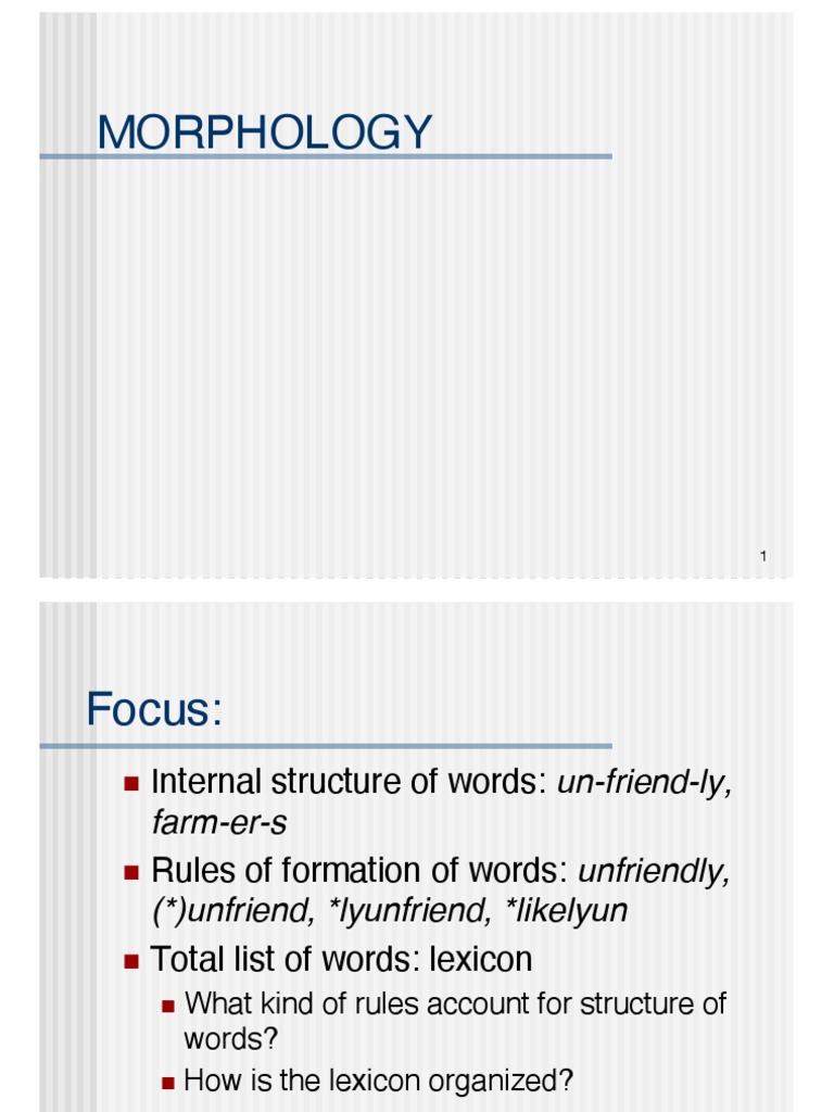 Intro 6 Morphology | PDF | Word | English Language