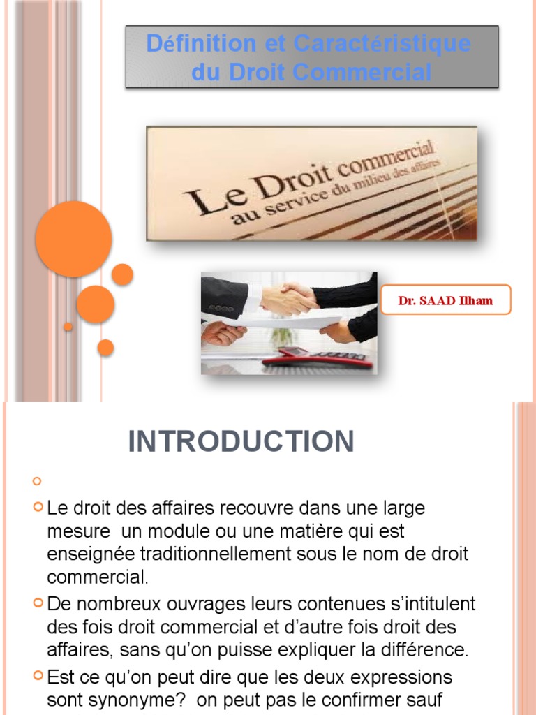 Définition du Droit Commercial | PDF | Commerce | Justice