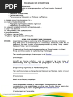 Program For Investiture Tagalog Version Script and Spiel 1 | PDF