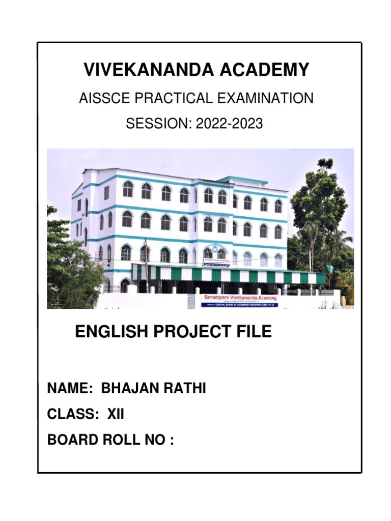 English Project File Cover Page | PDF