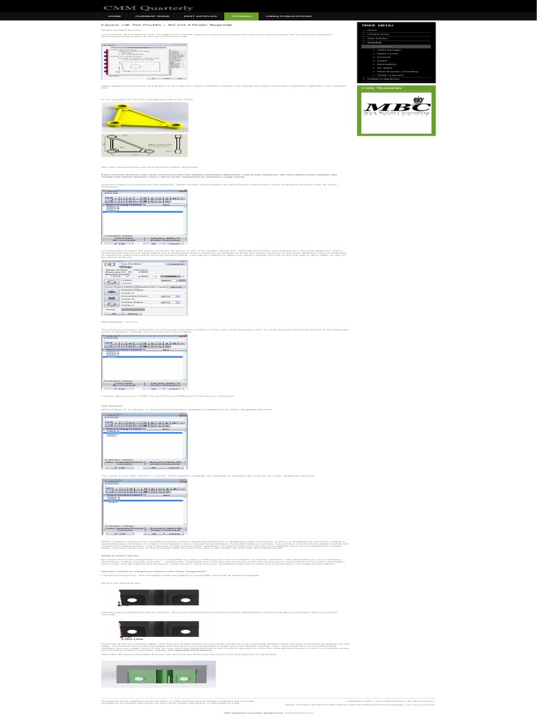 Calypsopso With True Position The Use of Outer Tangential | PDF