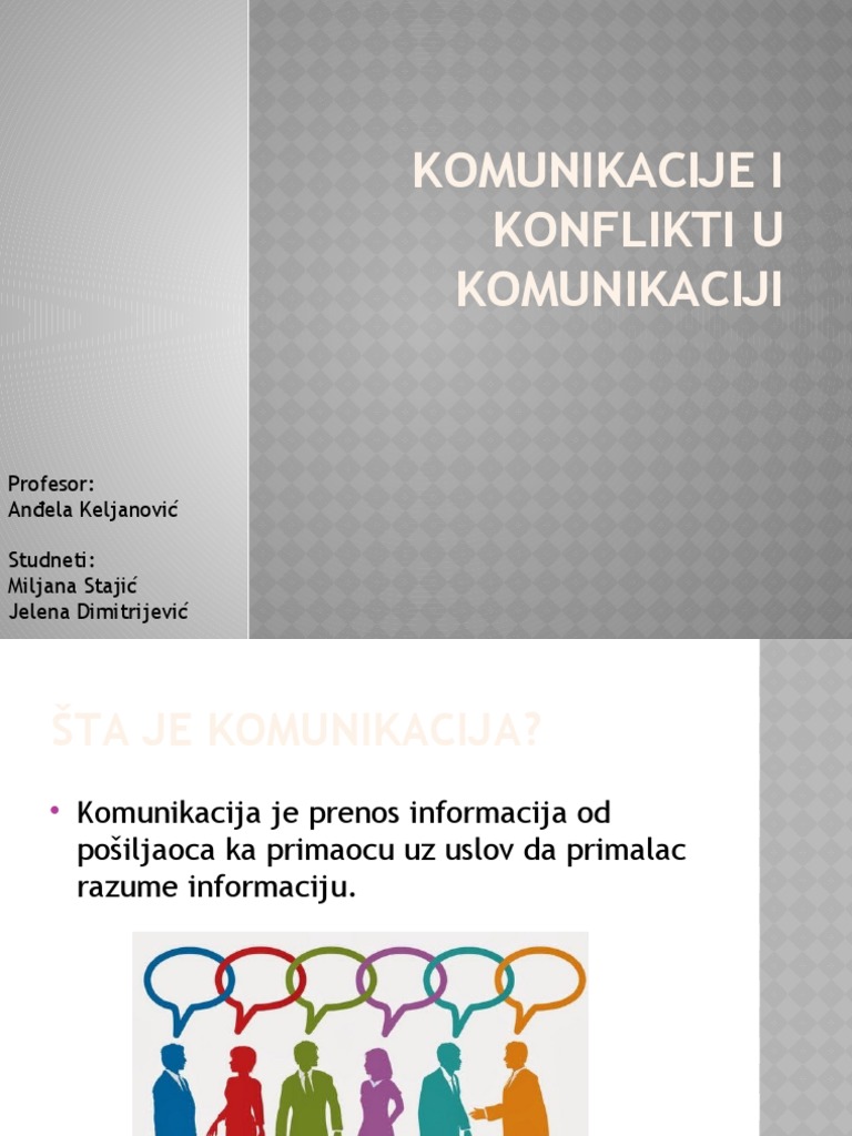 Komunikacije I Konflikti U Komunikaciji Mika | PDF