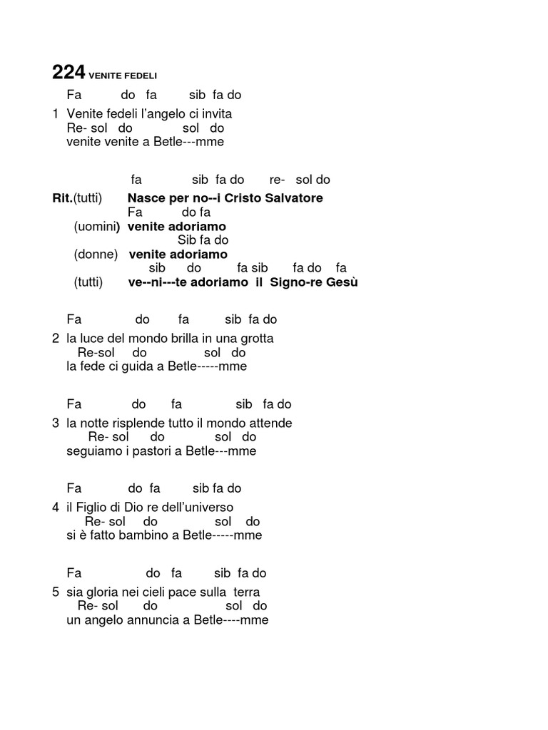 Venite Fedeli 1 | PDF