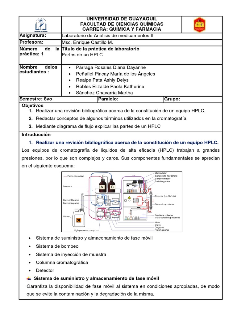 Partes y Funcionamiento del HPLC | PDF | Cromatografía líquida de alto ...