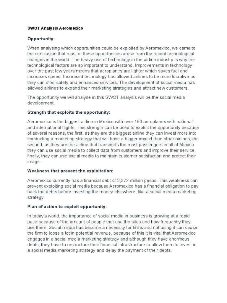 SWOT Analysis | PDF | Airlines | Marketing Strategy