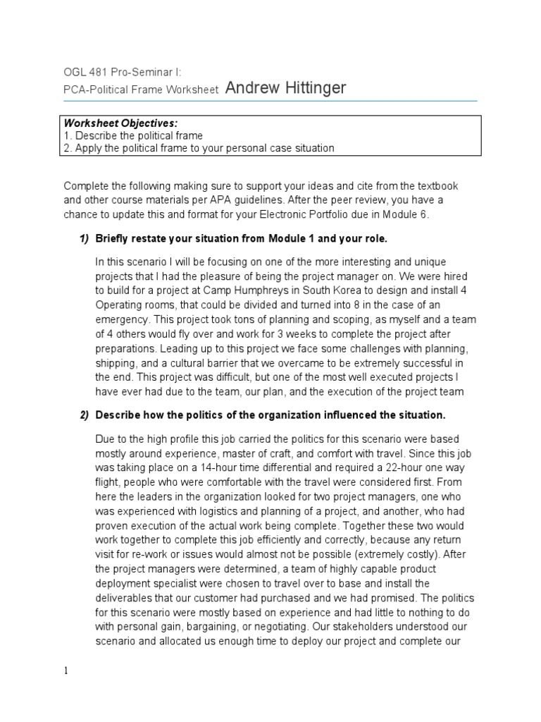 Module 4 Political Pca and Peer Review | PDF | Leadership | Business