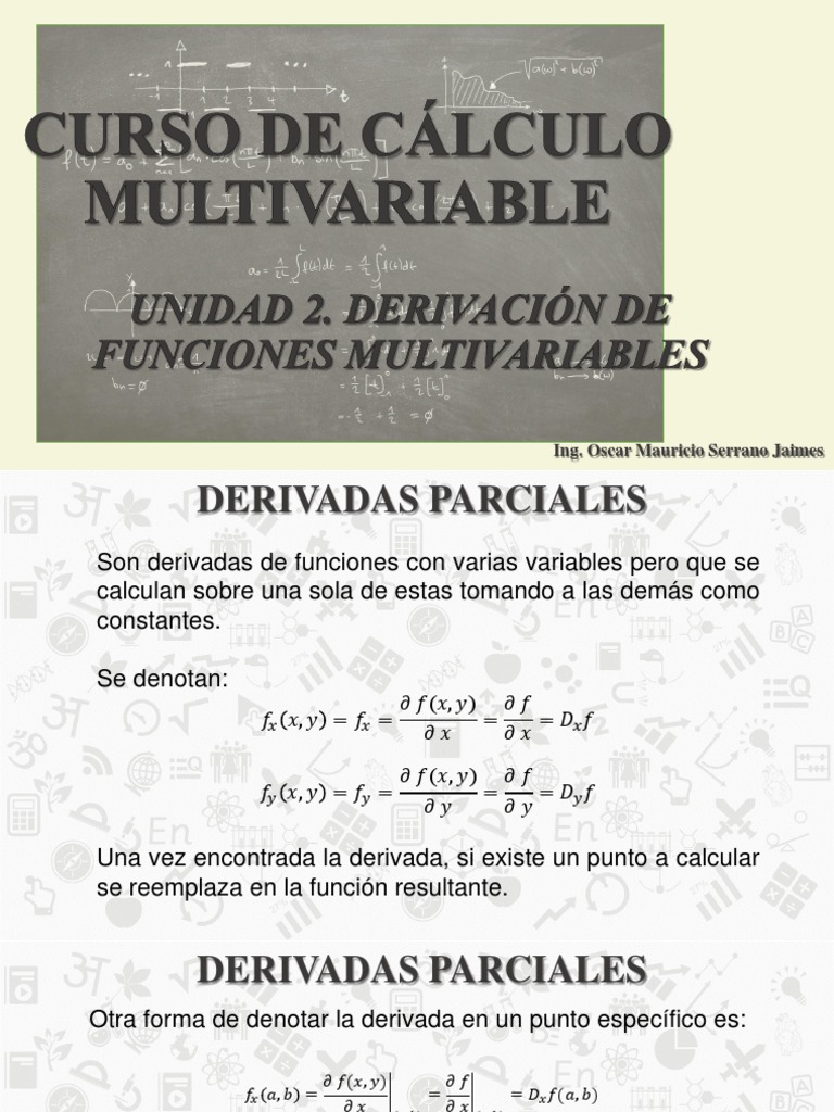2da Unid Derivacion Func Multiv Primera Parte | PDF