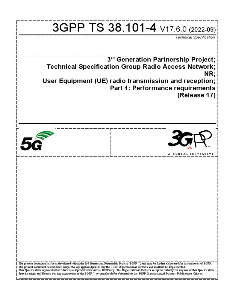 3GPP TS 38.101-4 | PDF | Duplex (Telecommunications) | 3 Gpp